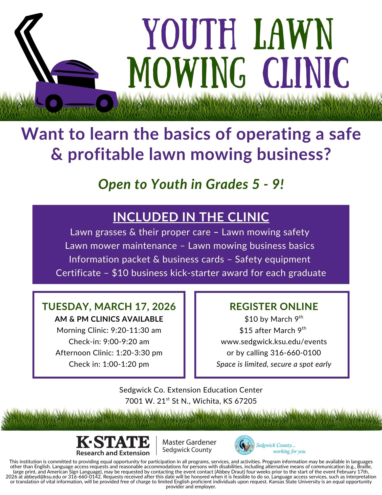 Youth Lawn Mowing Clinic 2025